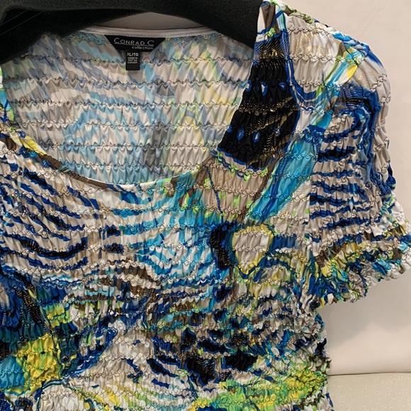 Conrad C | Tops | Conrad C Collection Multicolored Bluetealgreen And ...